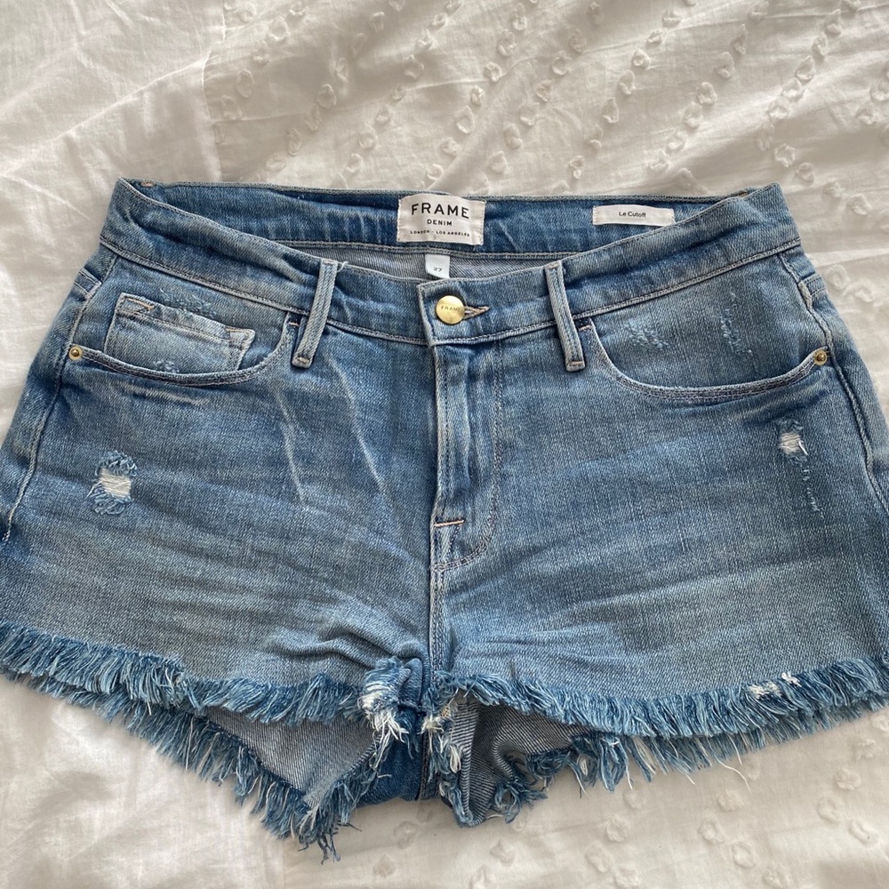 Frame Le Cutoff Denim Shorts Gem